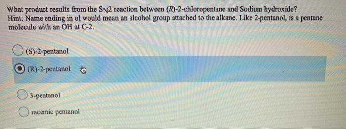 Solved What product results from the Sn2 reaction between | Chegg.com