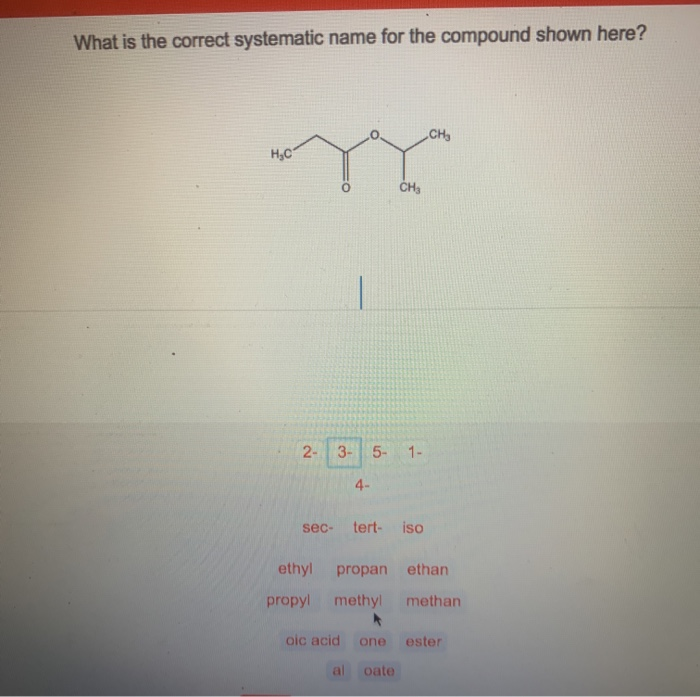 Solved What is the correct systematic name for the compound | Chegg.com