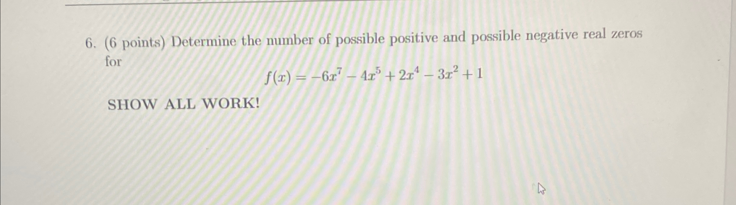 Solved (6 ﻿points) ﻿Determine the number of possible | Chegg.com