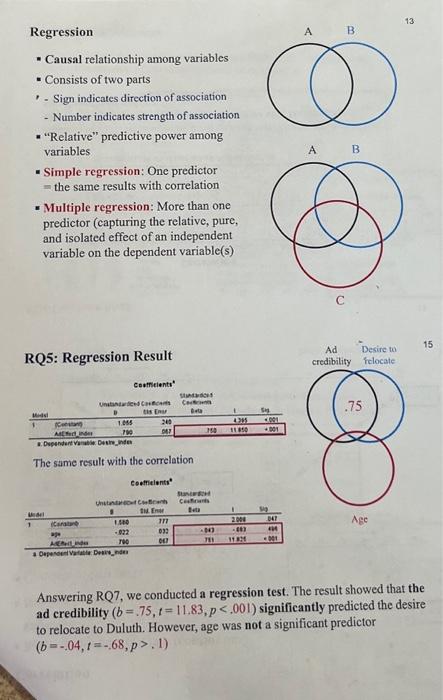 Solved Regression - Causal relationship among variables - | Chegg.com