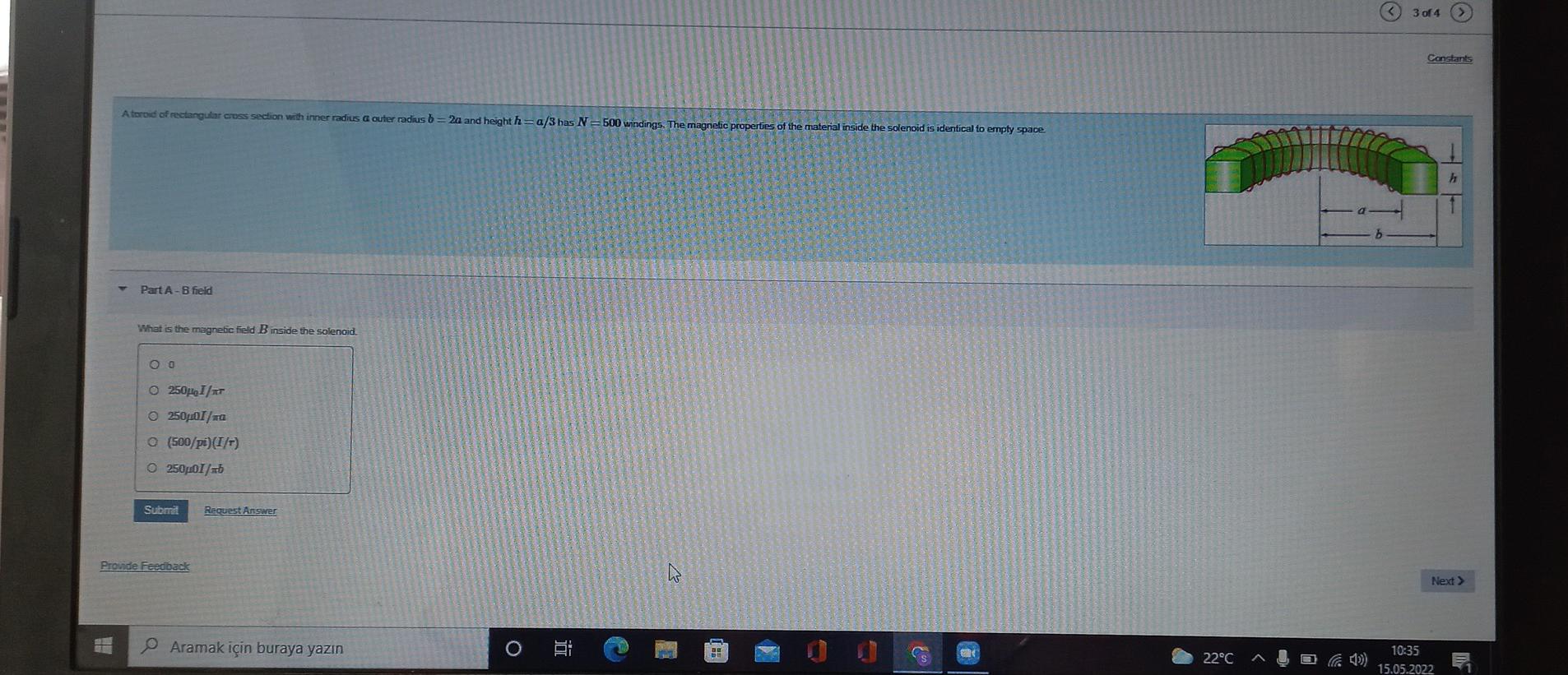 Solved 3 of 4 Constants Atorid of rectangular cross section | Chegg.com