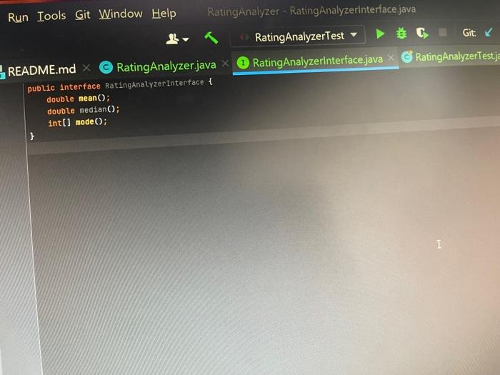 Solved README.md (1) Rating Anaiyzerinterface.java inport | Chegg.com