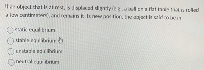 Solved The first condition for equilibrium is that the sum | Chegg.com