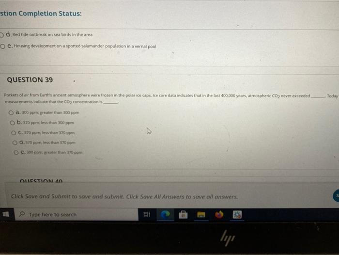 Solved stion Completion Status: d. Red tide outbreak on | Chegg.com