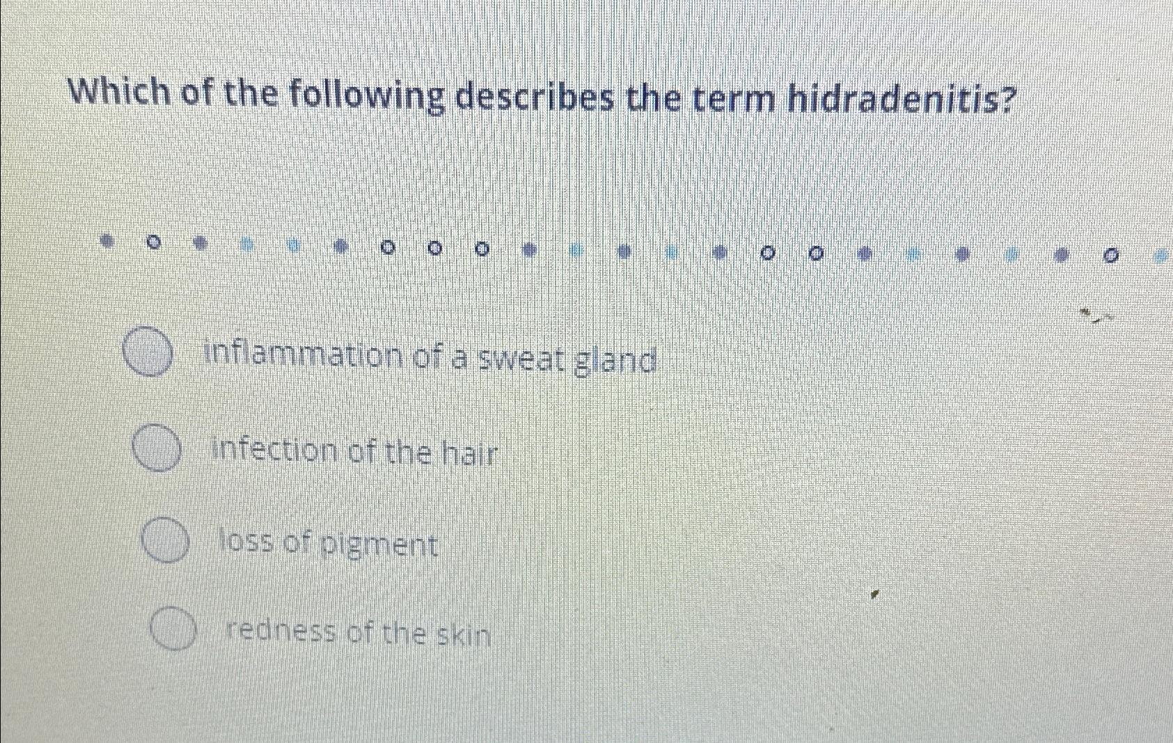 Solved Which of the following describes the term | Chegg.com