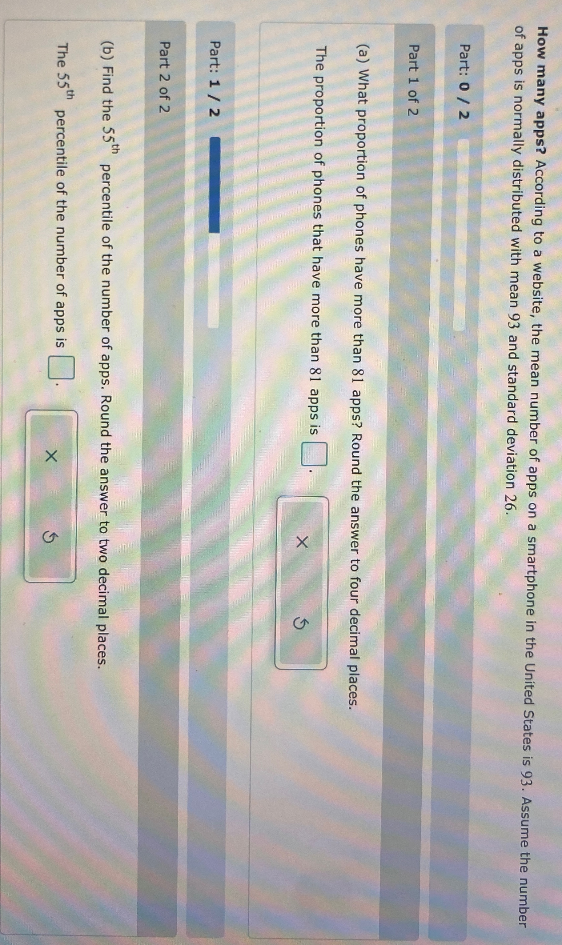 Solved How many apps? According to a website, the mean | Chegg.com