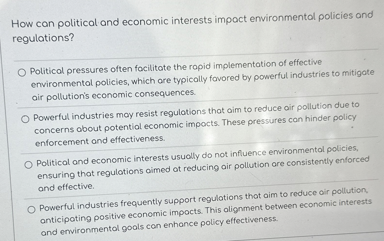 Solved How can political and economic interests impact | Chegg.com