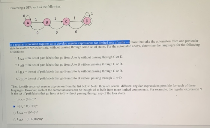 Solved Converting a DFA such as the following: B 0 0 0 to a | Chegg.com