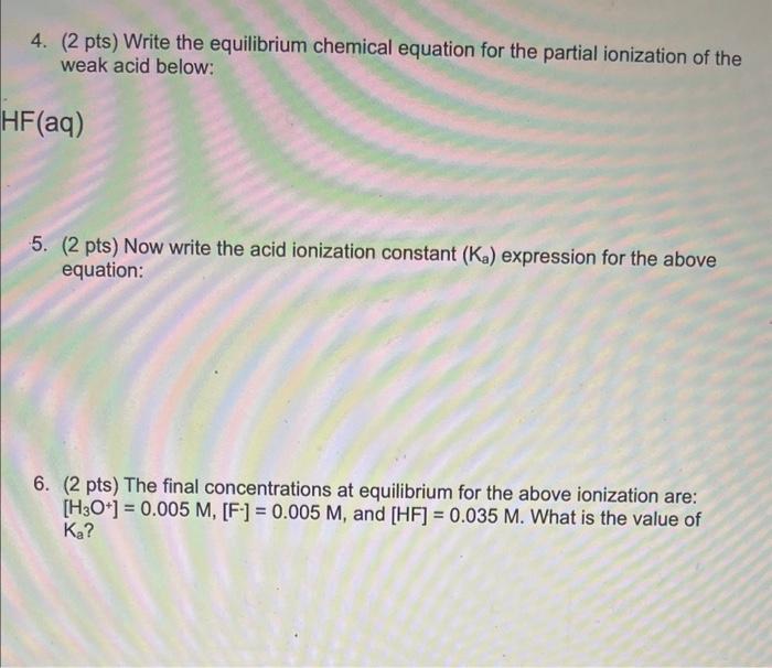 Solved 4. (2 pts) Write the equilibrium chemical equation | Chegg.com Solved 4. (2 pts) Write the equilibrium chemical equation | Chegg.com