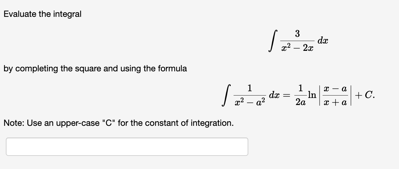 Solved Evaluate the integral∫﻿﻿3x2-2xdxby completing the | Chegg.com