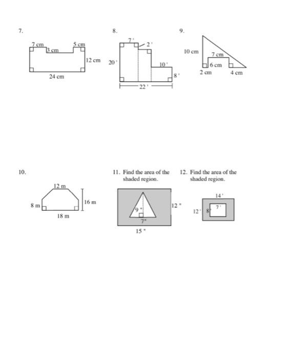 Solved Area of the irregular polygon Example Find the area | Chegg.com