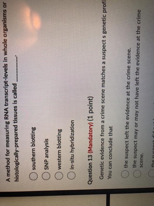 Solved A method for measuring RNA transcript-levels in whole | Chegg.com