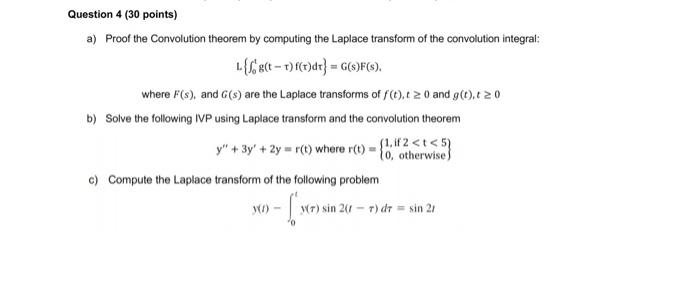 Solved A Proof The Convolution Theorem By Computing The