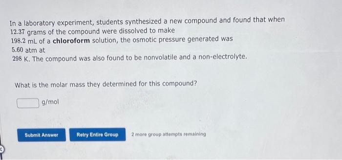 Solved The nonvolatile, nonelectrolyte aspirin, CoHgO4 | Chegg.com