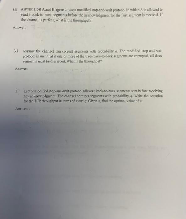 Solved (2 points each) Host A has opened a TCP connection | Chegg.com