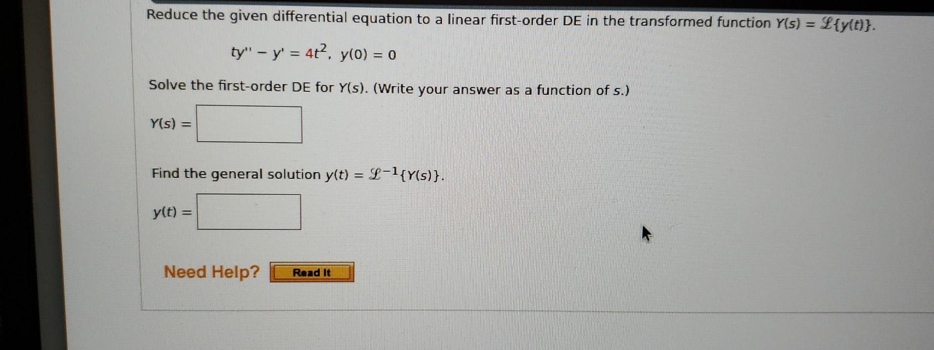 Solved Reduce the given differential equation to a linear | Chegg.com