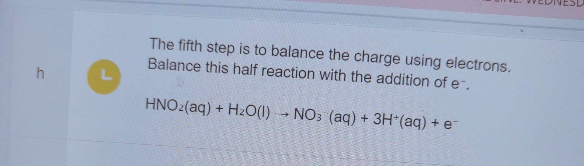 Solved Complete the stepwise process of balancing the | Chegg.com