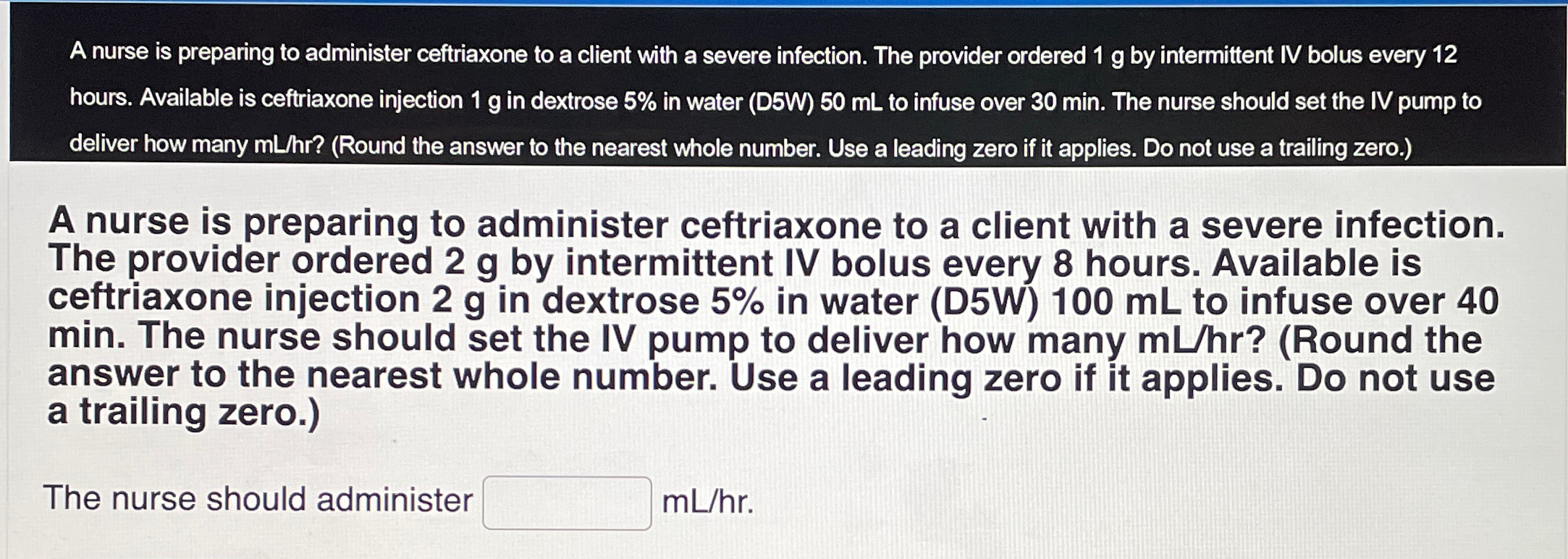 Solved A nurse is preparing to administer ceftriaxone to a | Chegg.com