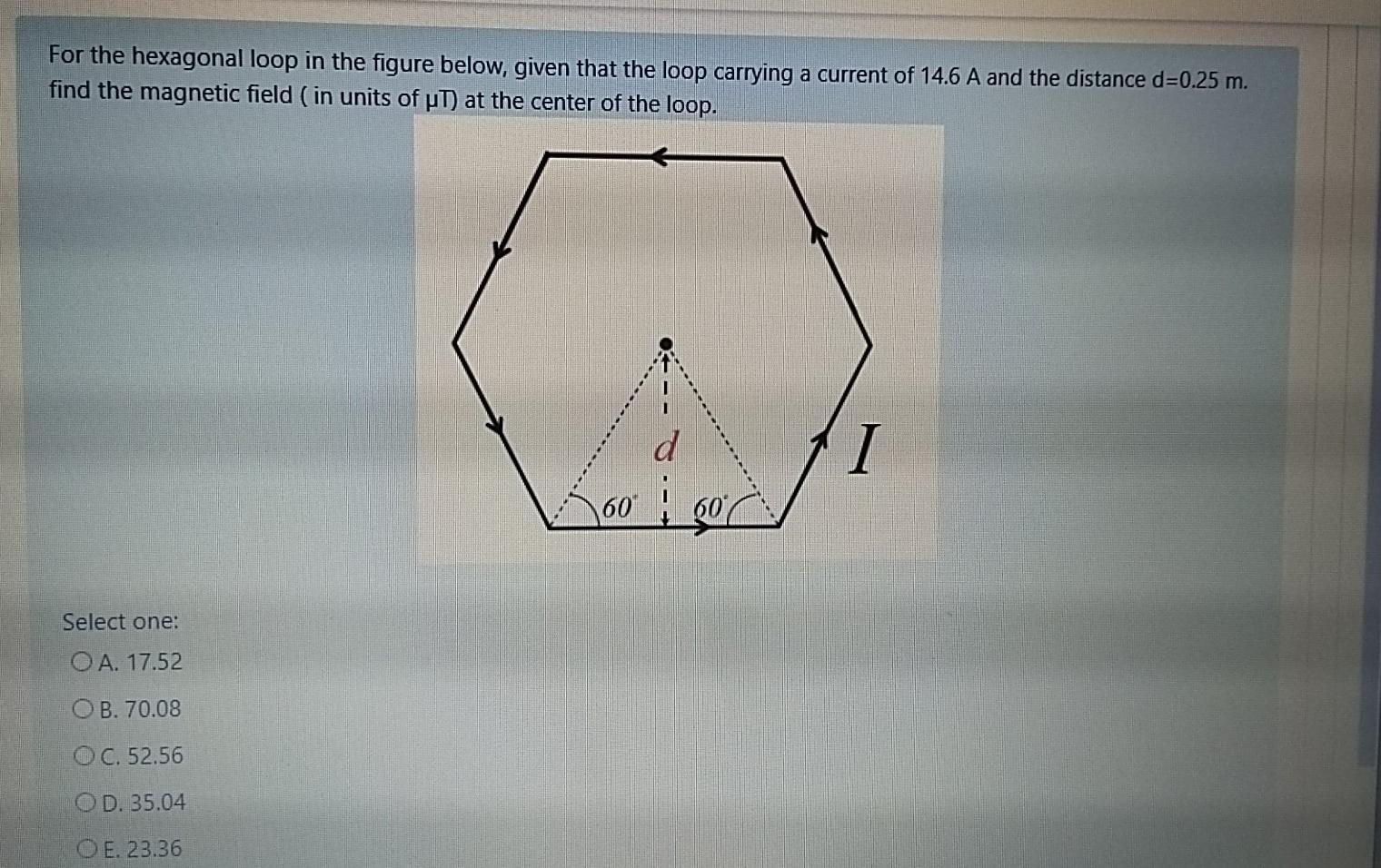 Solved For the hexagonal loop in the figure below, given | Chegg.com