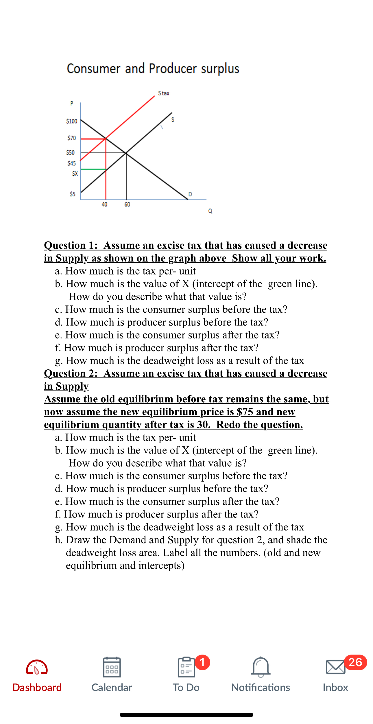 Solved Consumer and Producer surplusQuestion 1: Assume an | Chegg.com
