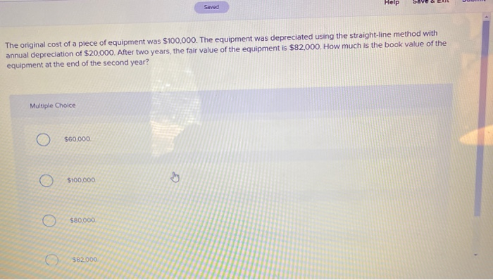 Solved Saved Help Save A The original cost of a piece of | Chegg.com