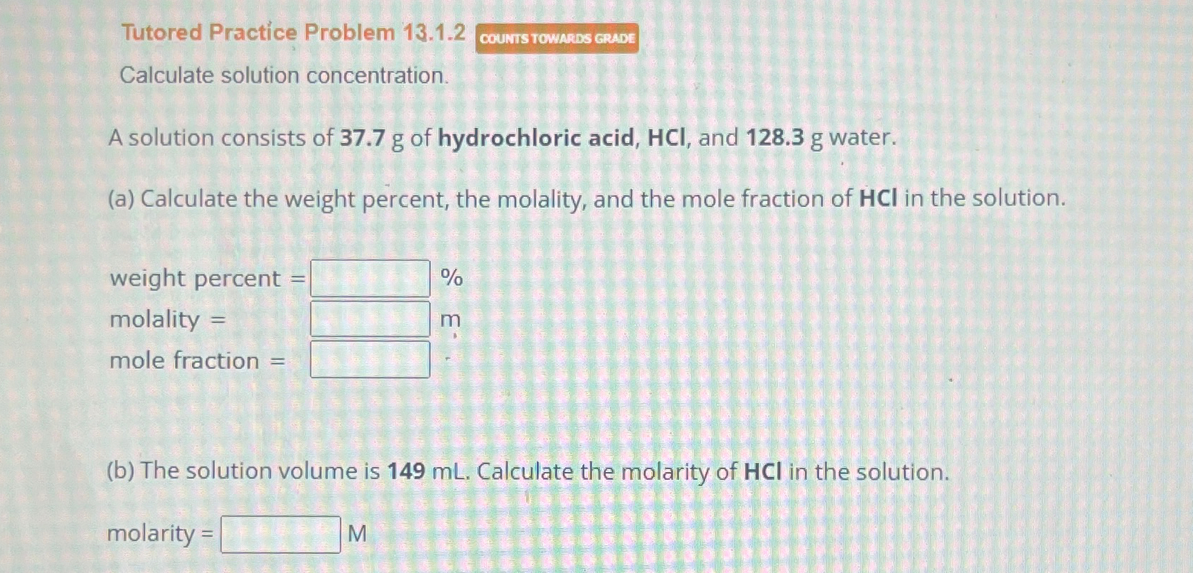 Tutored Practice Problem 13.1.2Calculate solution | Chegg.com