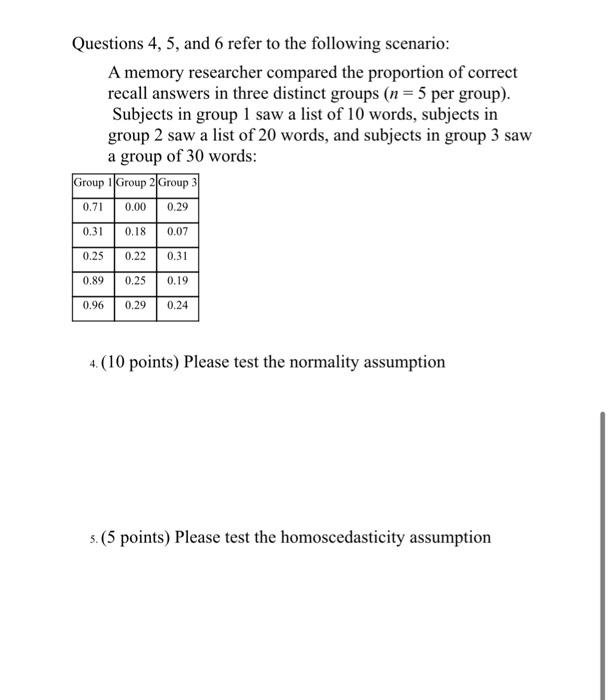 Solved Questions 4,5 , and 6 refer to the following | Chegg.com
