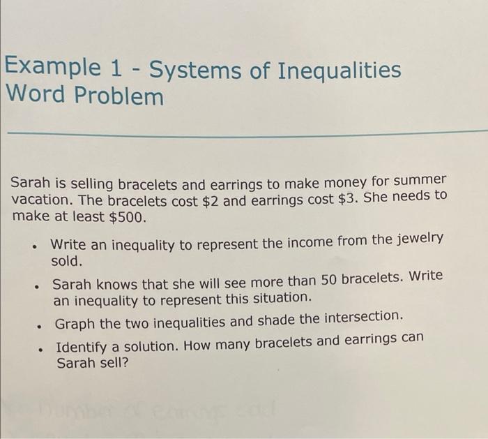 Solved Example 1 - Systems of Inequalities Word Problem | Chegg.com