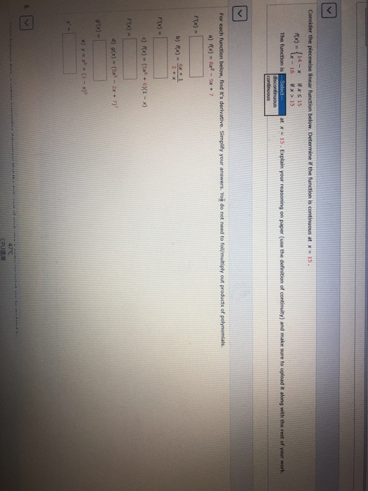 Solved Consider the piecewise linear function below. | Chegg.com