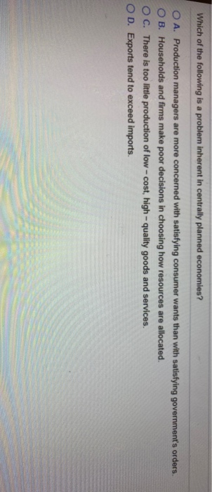 Solved Which of the following is a problem inherent in | Chegg.com