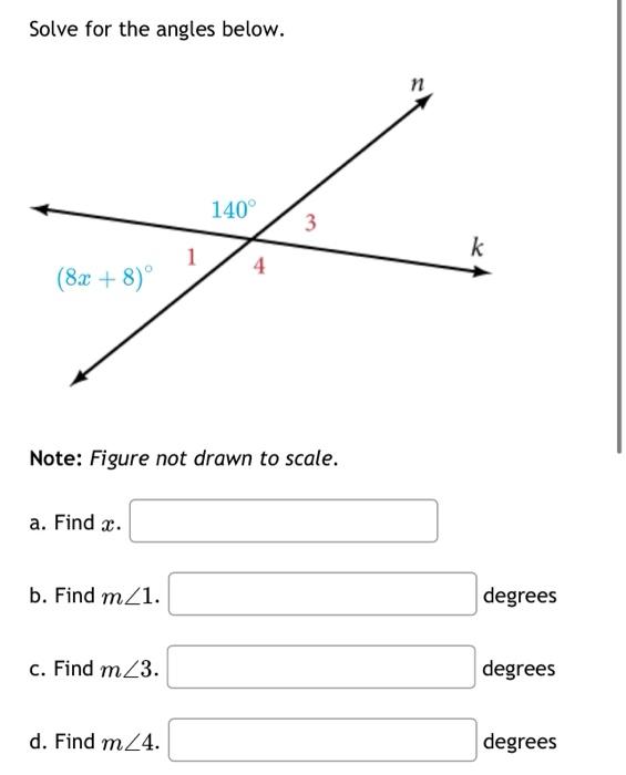 Solved Solve for the angles below. (8x+8)° a. Find x. b. | Chegg.com