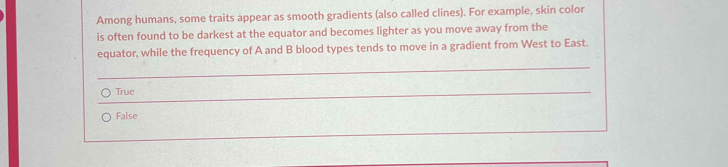 Solved Among humans, some traits appear as smooth gradients | Chegg.com