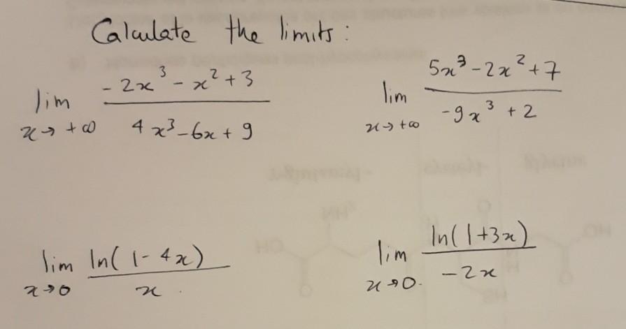 Solved Calculate the limits: | Chegg.com