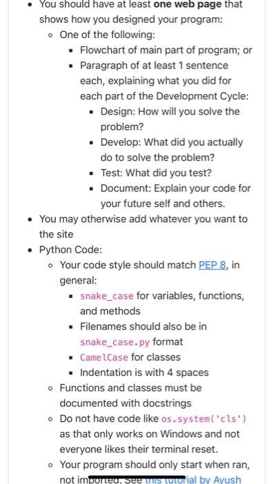 Solved You should have at least one web page that shows how | Chegg.com