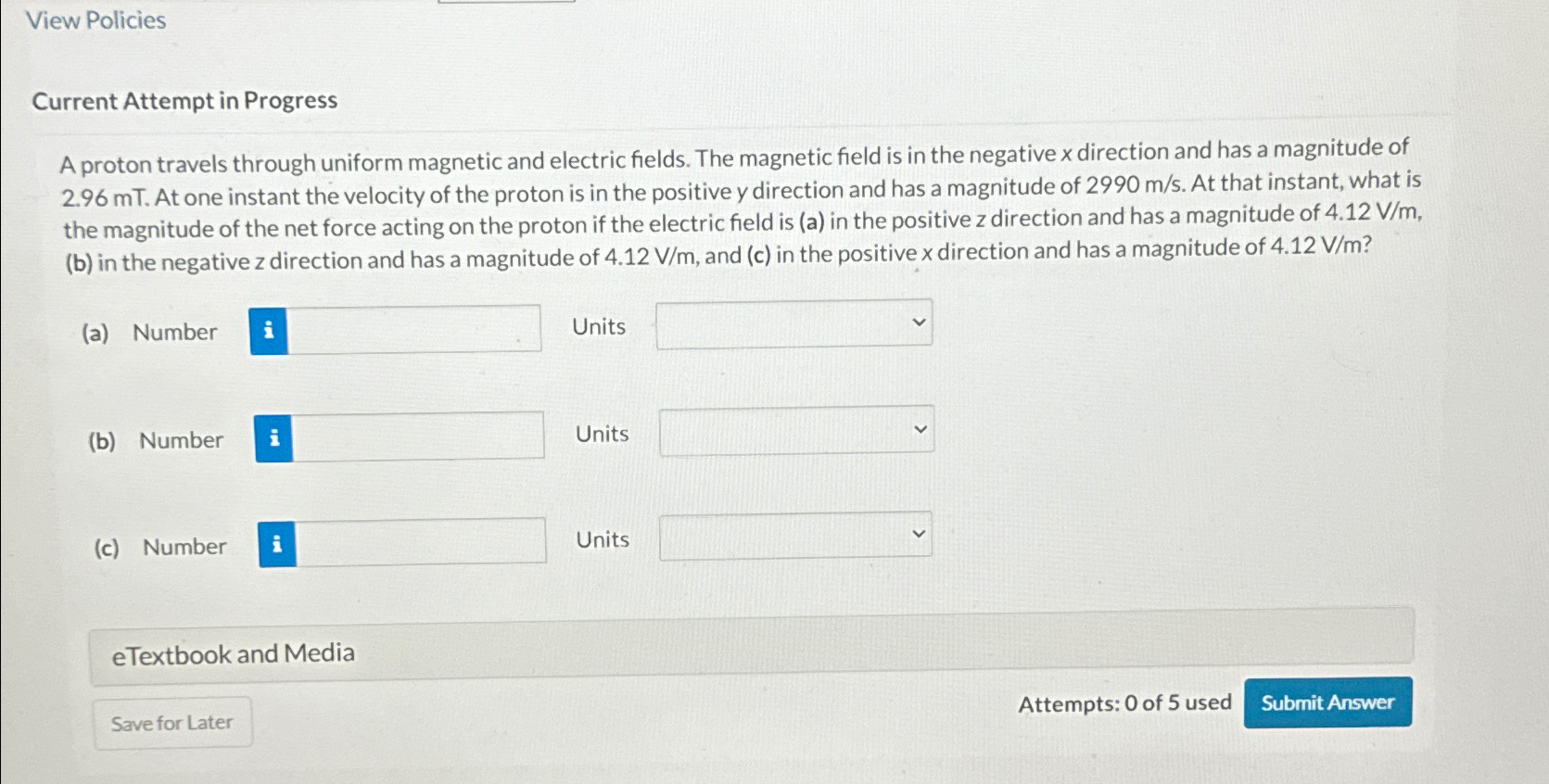 Solved View PoliciesCurrent Attempt in ProgressA proton | Chegg.com