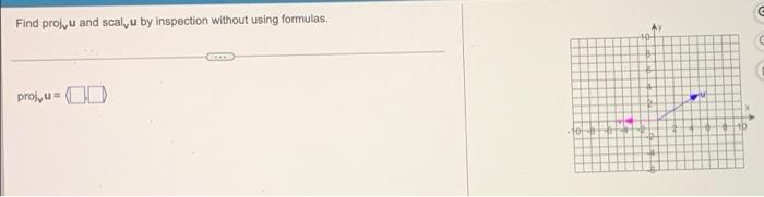 Solved Find proj, u and scal, u by inspection without using | Chegg.com