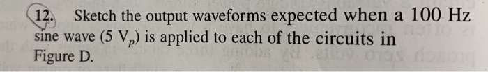 (12. Sketch the output waveforms expected when a 100 | Chegg.com
