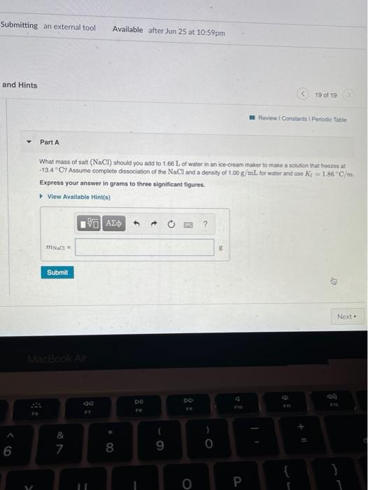 Solved Submitting an external tool Available after Jun 25 at | Chegg.com