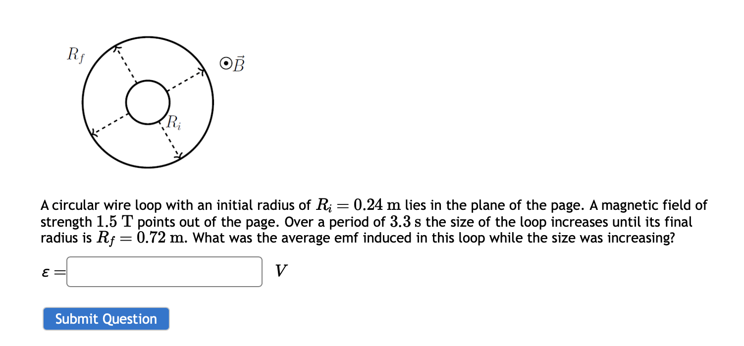 Solved A circular wire loop with an initial radius of | Chegg.com