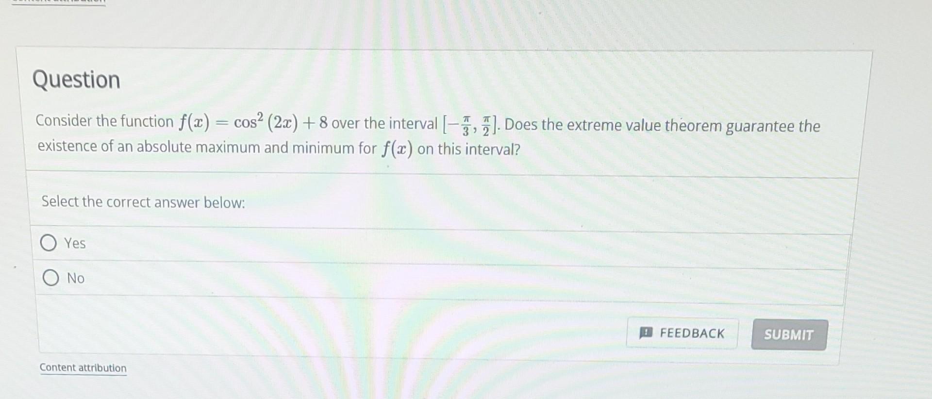 Solved Consider the function f(x)=cos2(2x)+8 over the | Chegg.com