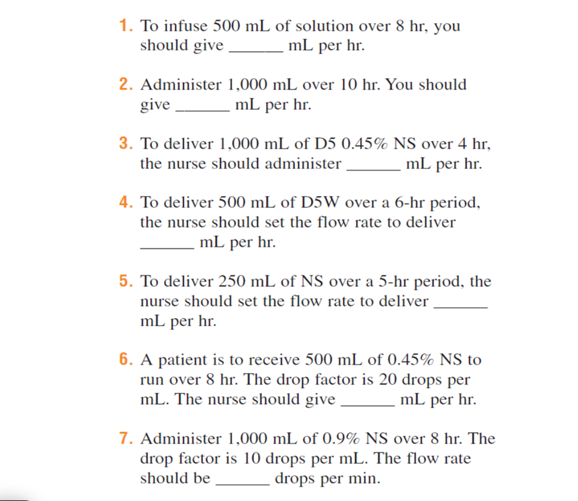Solved To infuse 500 ﻿mL of solution over 8 ﻿hr , ﻿you | Chegg.com