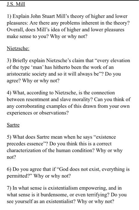 1) Explain John Stuart Mill's theory of higher and | Chegg.com