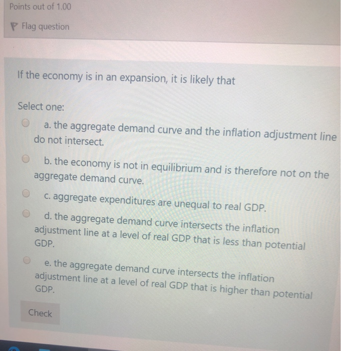 The flat inflation adjustment line reflects the idea | Chegg.com