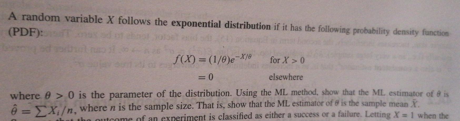 Solved A random variable X follows the exponential | Chegg.com