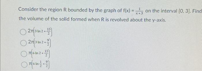 Solved Consider the region R bounded by the graph of | Chegg.com