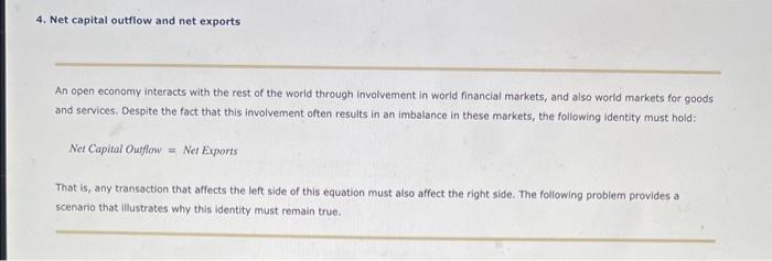 Solved 4. Net capital outflow and net exports An open | Chegg.com