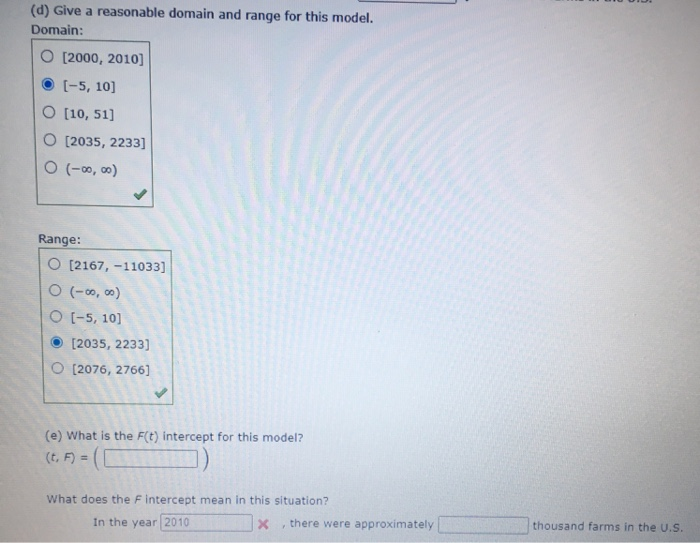 Solved (d) Give a reasonable domain and range for this | Chegg.com