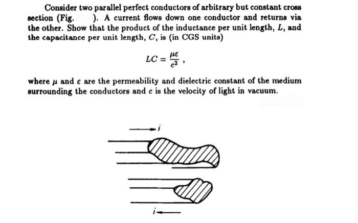 Solved Consider two parallel perfect conductors of arbitrary | Chegg.com