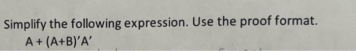 Solved Simplify the following expression: | Chegg.com