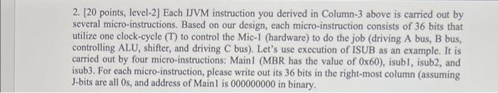 Solved 2. [20 points, level-2] Each IJVM instruction you | Chegg.com